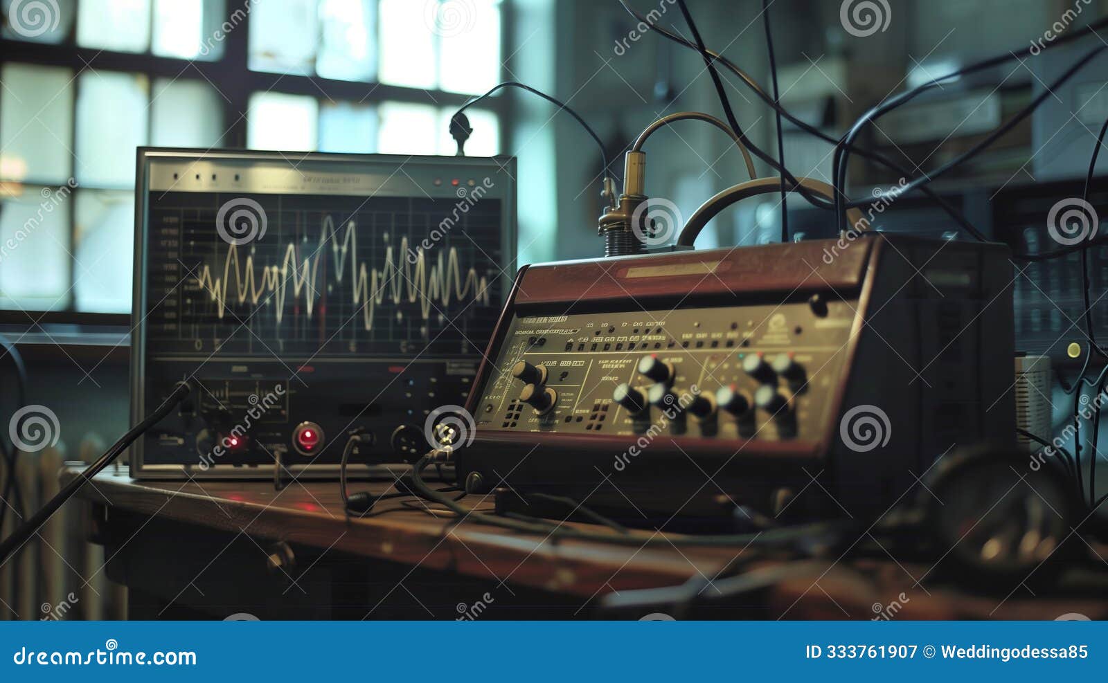 Vintage Device for Detecting and Measuring Earthquakes, Seismograph. a ...