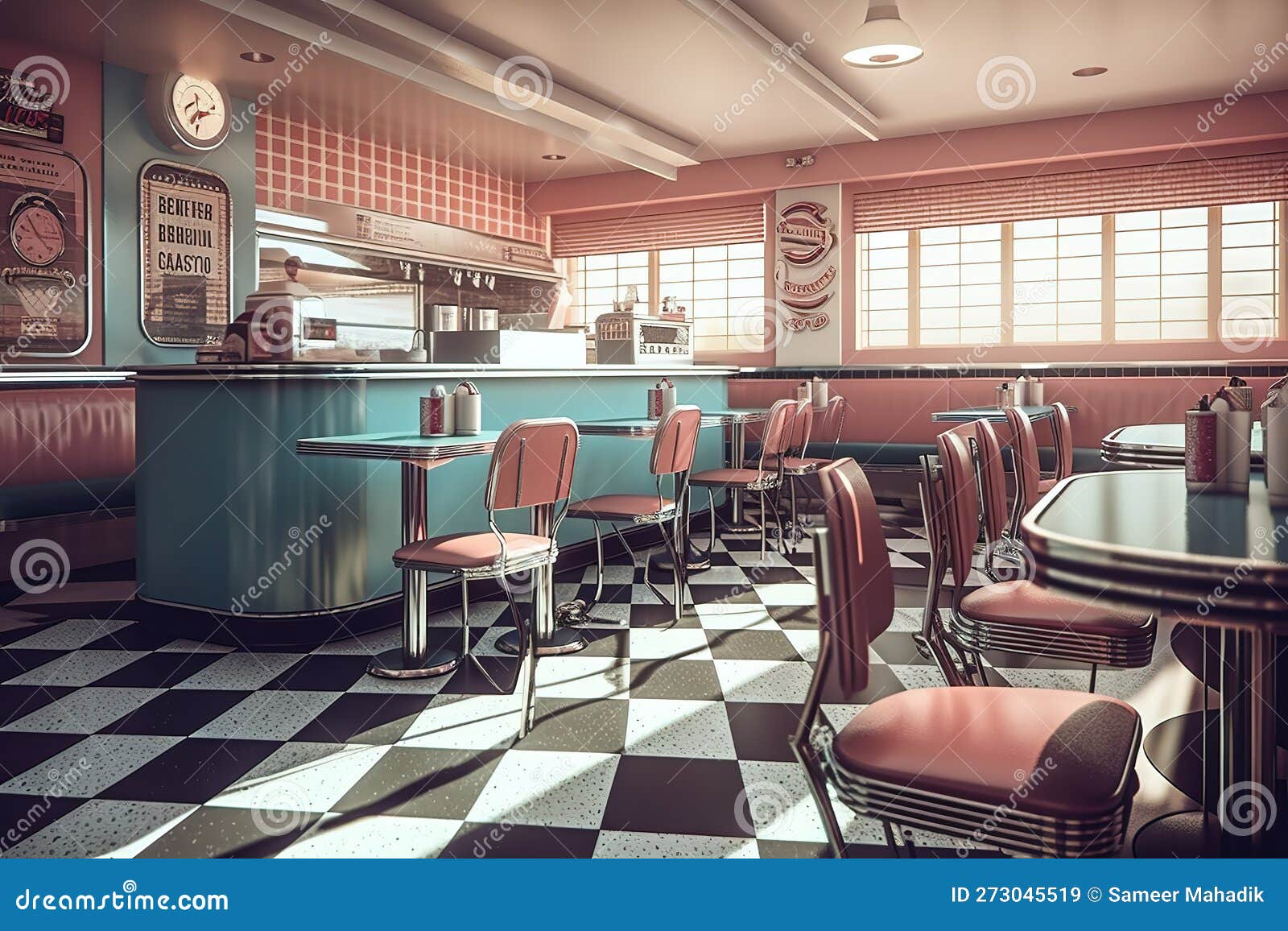 Vintage Diner: Create a Set of Images that Showcase a Retro, Nostalgic ...