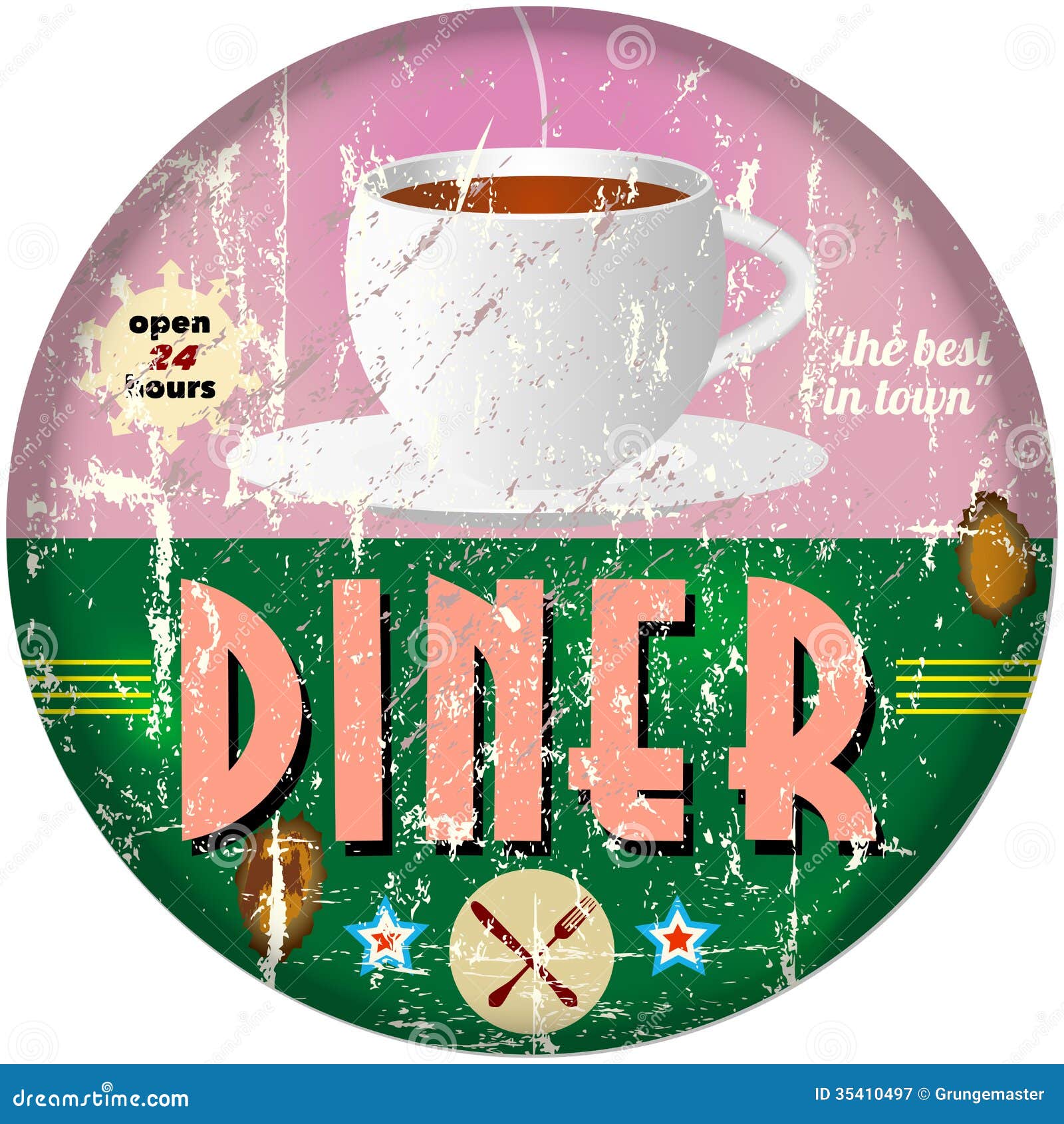Vintage Diner Sign, Vector Illustration | CartoonDealer.com #31323052