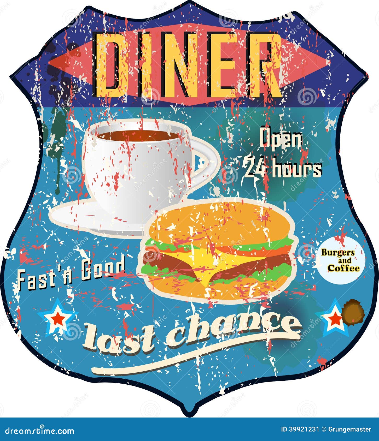 Vintage diner sign stock vector. Illustration of america - 39921231