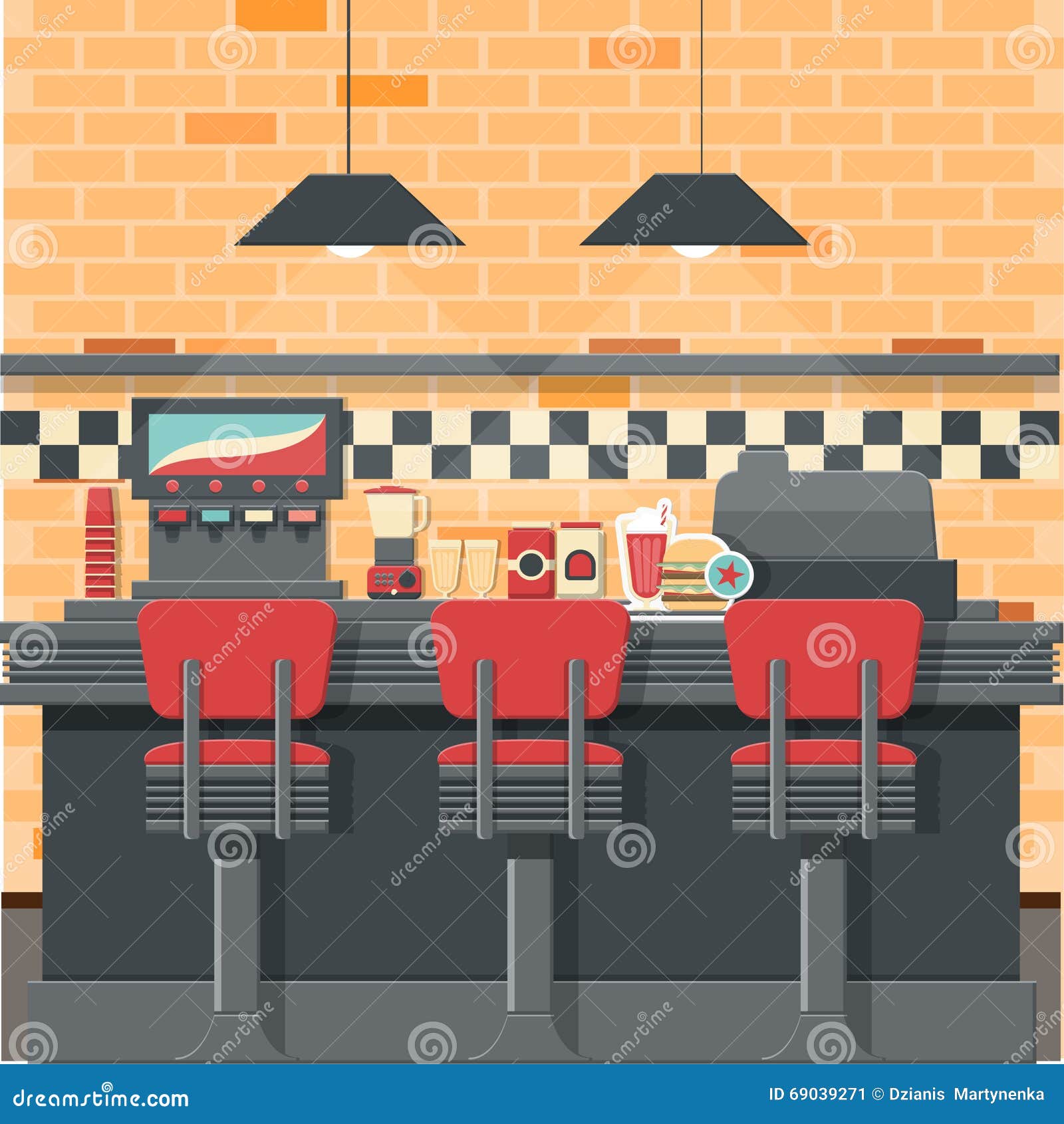 Vintage diner vector stock vector. Illustration of cafe - 69039271