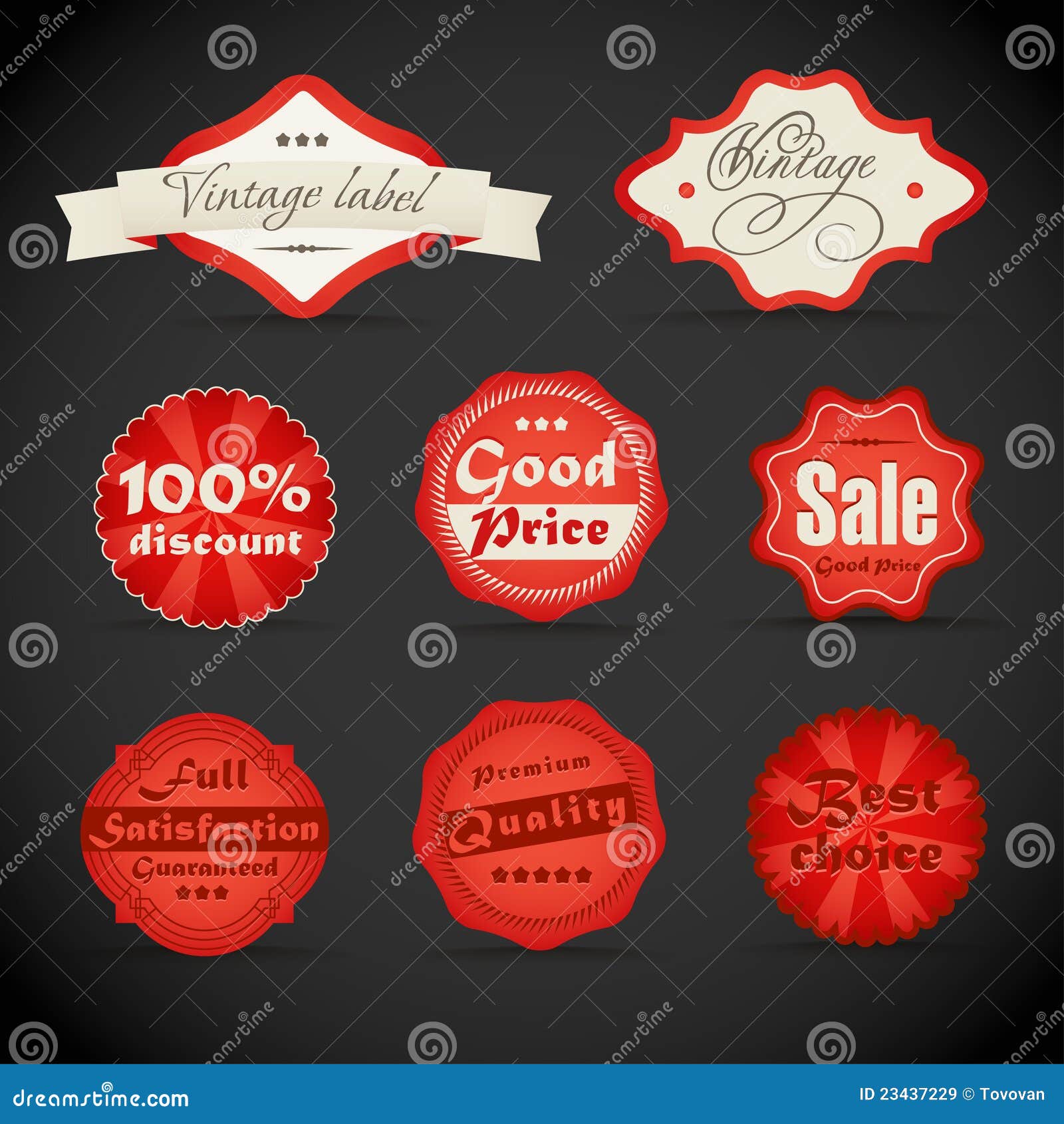 Vintage Discount Shopping Labels Stock Vector - Illustration of ...