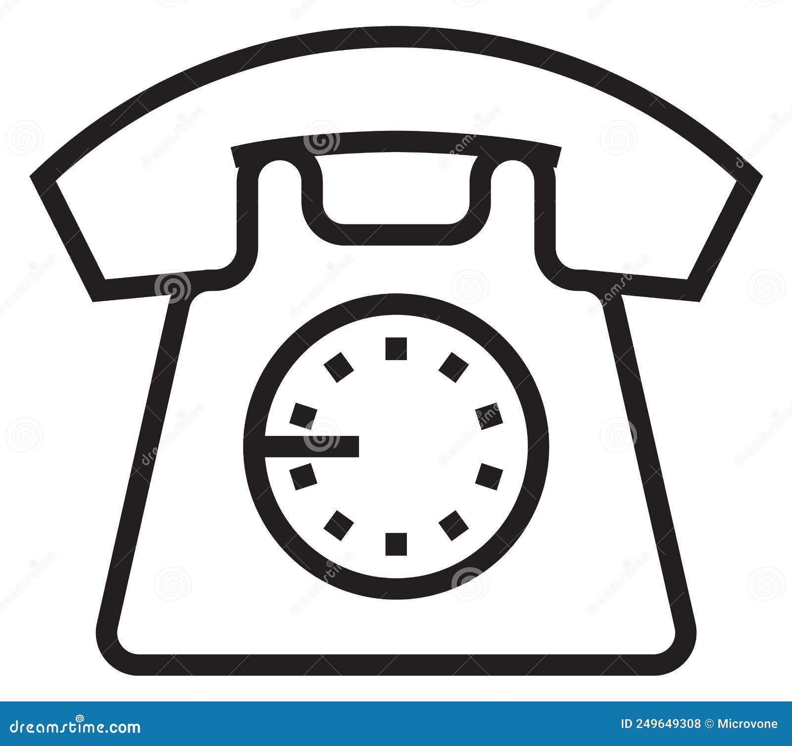 Vintage Disk Phone Icon. Retro Call Device Stock Vector - Illustration ...
