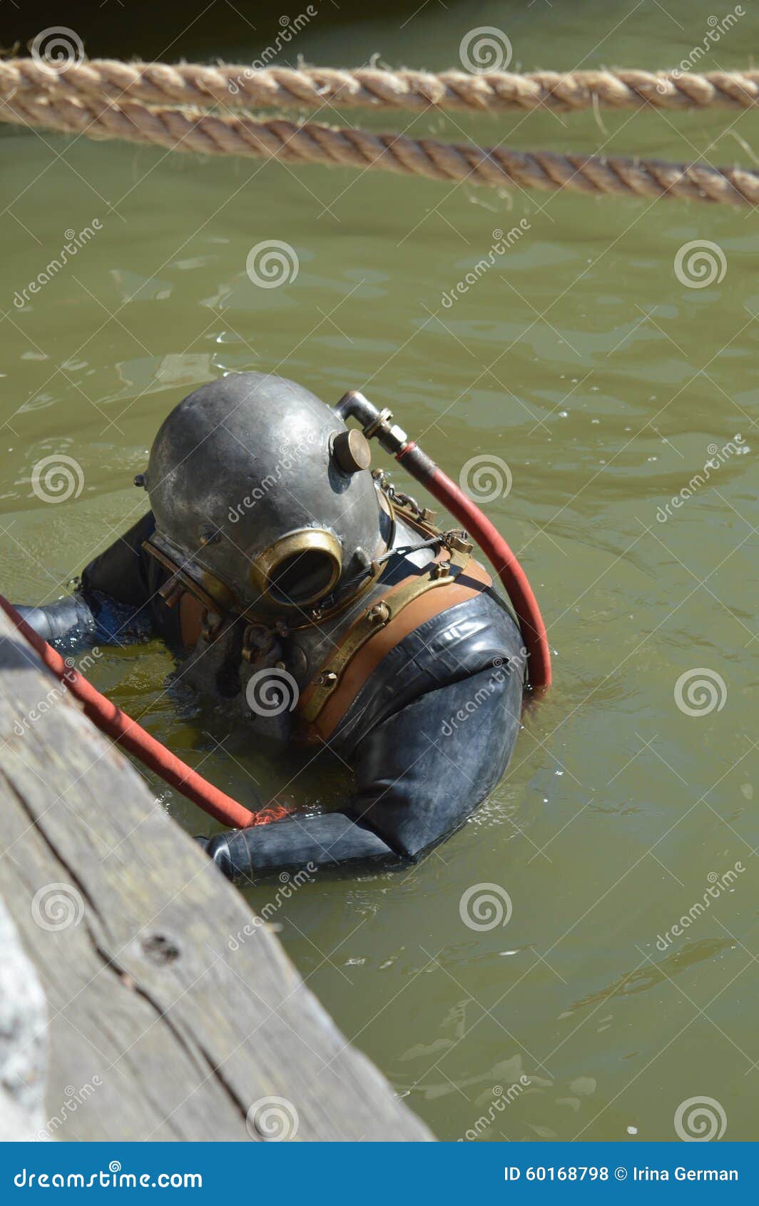 Vintage Diving Into Water