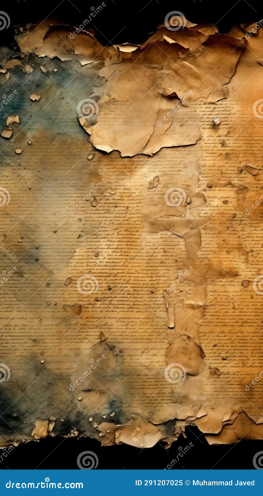 Vintage Document Texture Showcasing Aged, Shadowed Edges Stock Image ...