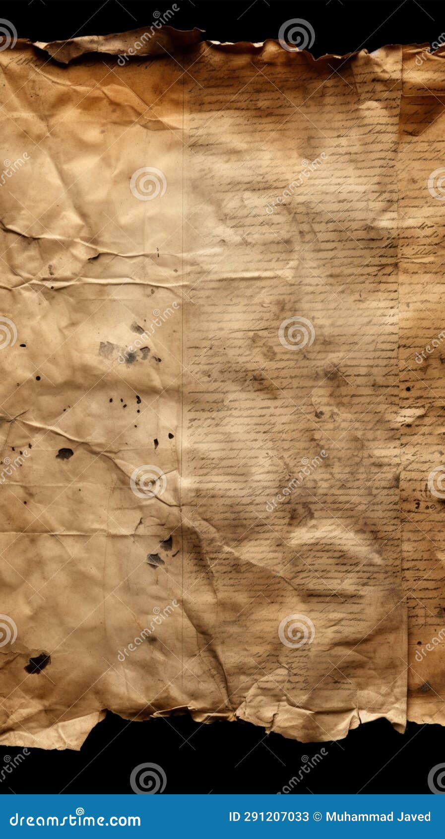 Vintage Document Texture Showcasing Aged, Shadowed Edges Stock ...