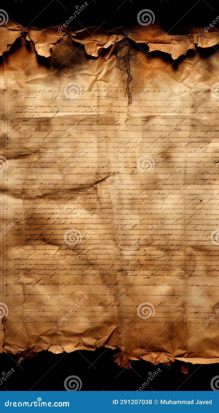 Vintage Document Texture Showcasing Aged, Shadowed Edges Stock ...