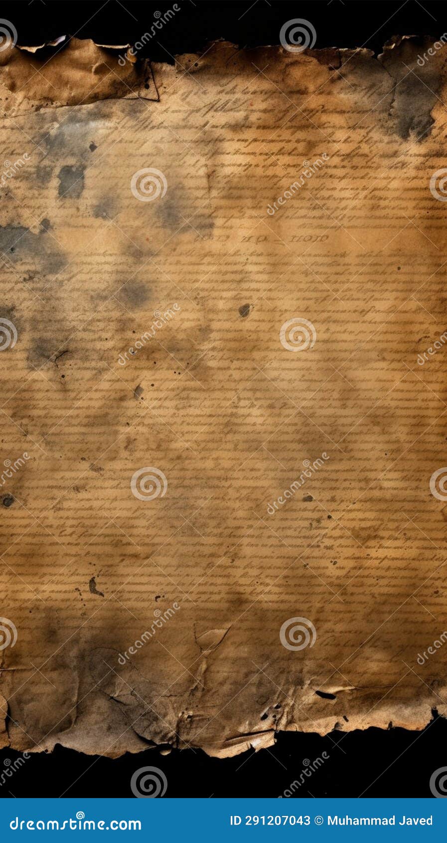 Vintage Document Texture Showcasing Aged, Shadowed Edges Stock ...