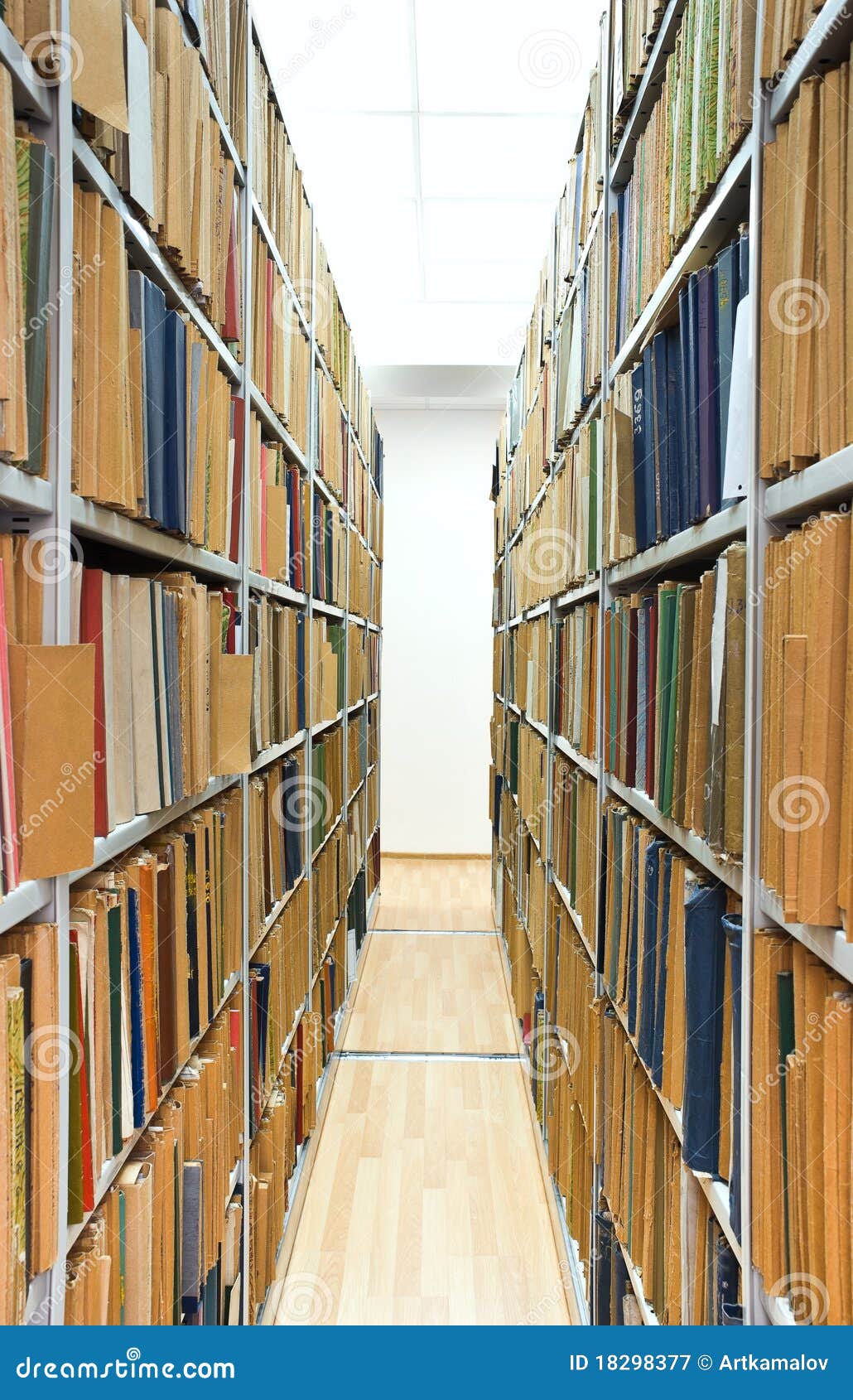 Vintage Documents Folder on the Shelves Stock Image - Image of business ...