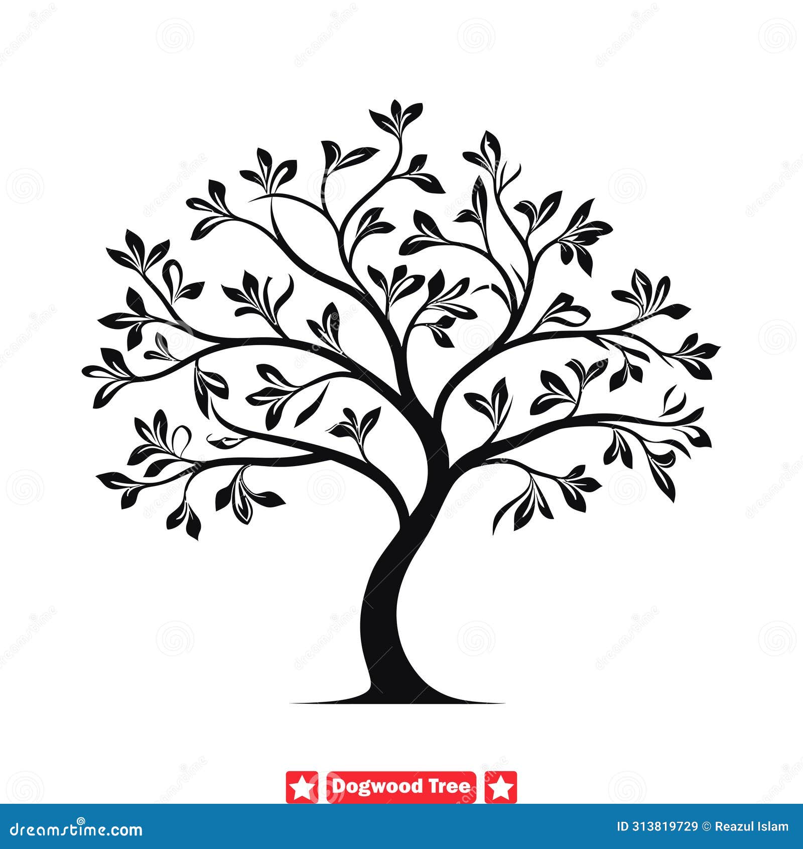 Vintage Dogwood Tree Silhouette Set Adding a Touch of Timeless Elegance ...