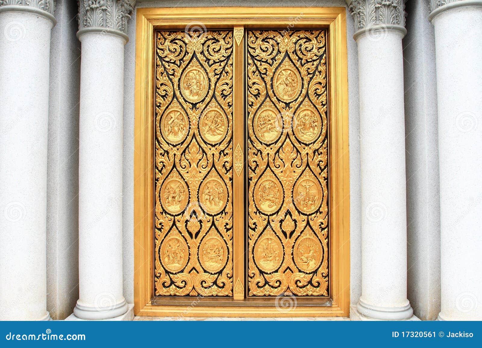 Vintage Door And Classic Column Stock Image - Image of golden ...