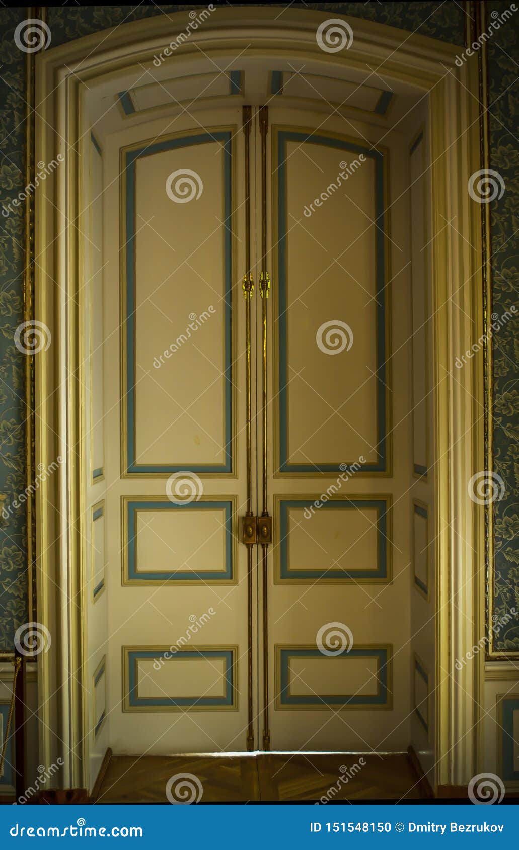 Vintage Door. Double Wing Door in the Room Stock Photo - Image of board ...