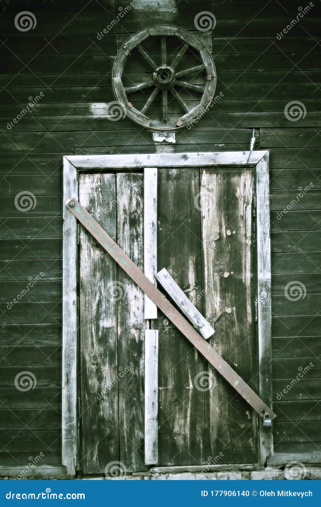 Old vintage wooden doors. stock photo. Image of nostalgia - 177906140
