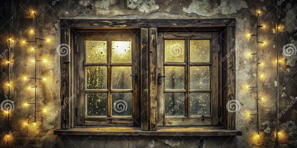 Vintage Double Window with Bokeh a Nostalgic Glimpse into a Charming ...