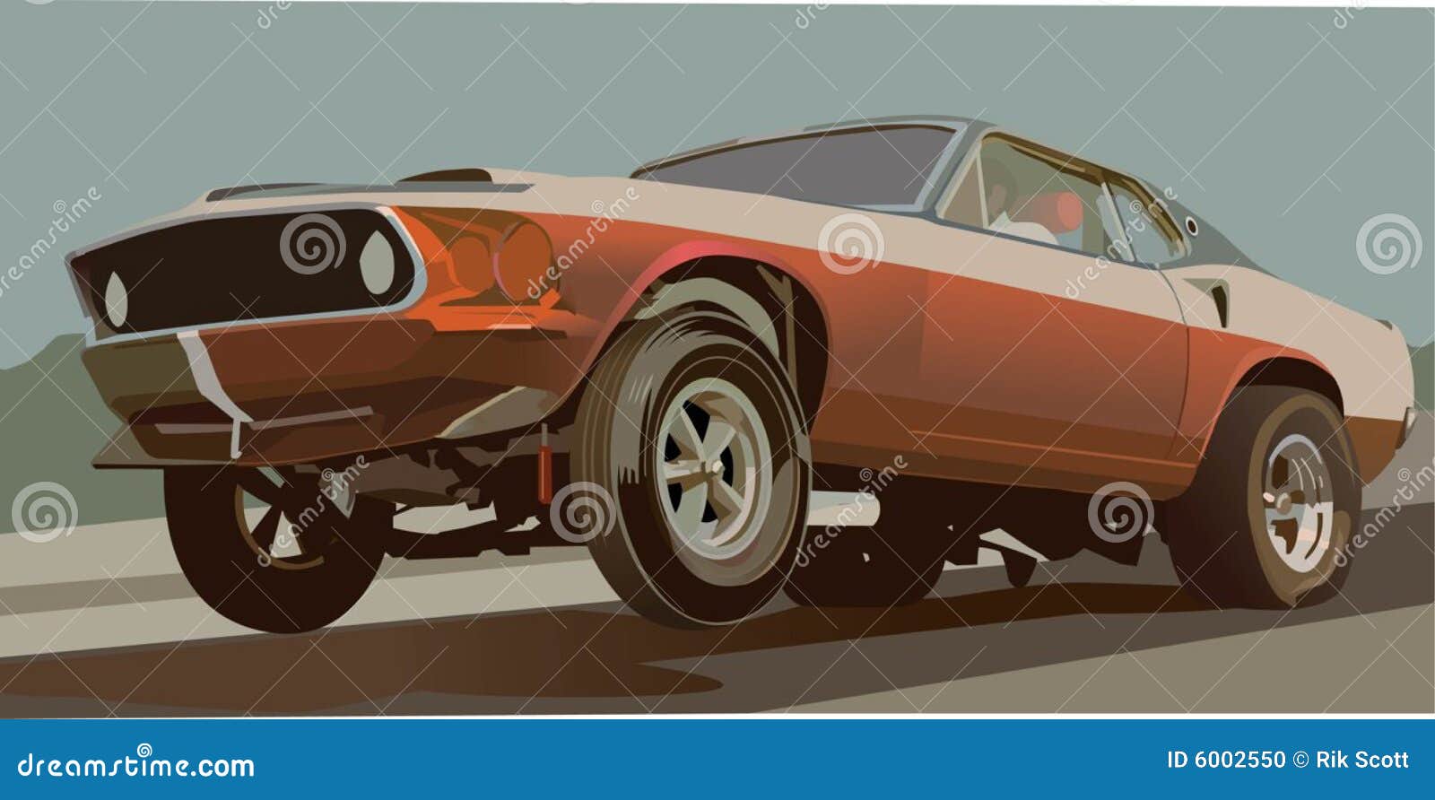 Red Drag Car Cartoon Vector | CartoonDealer.com #2454953