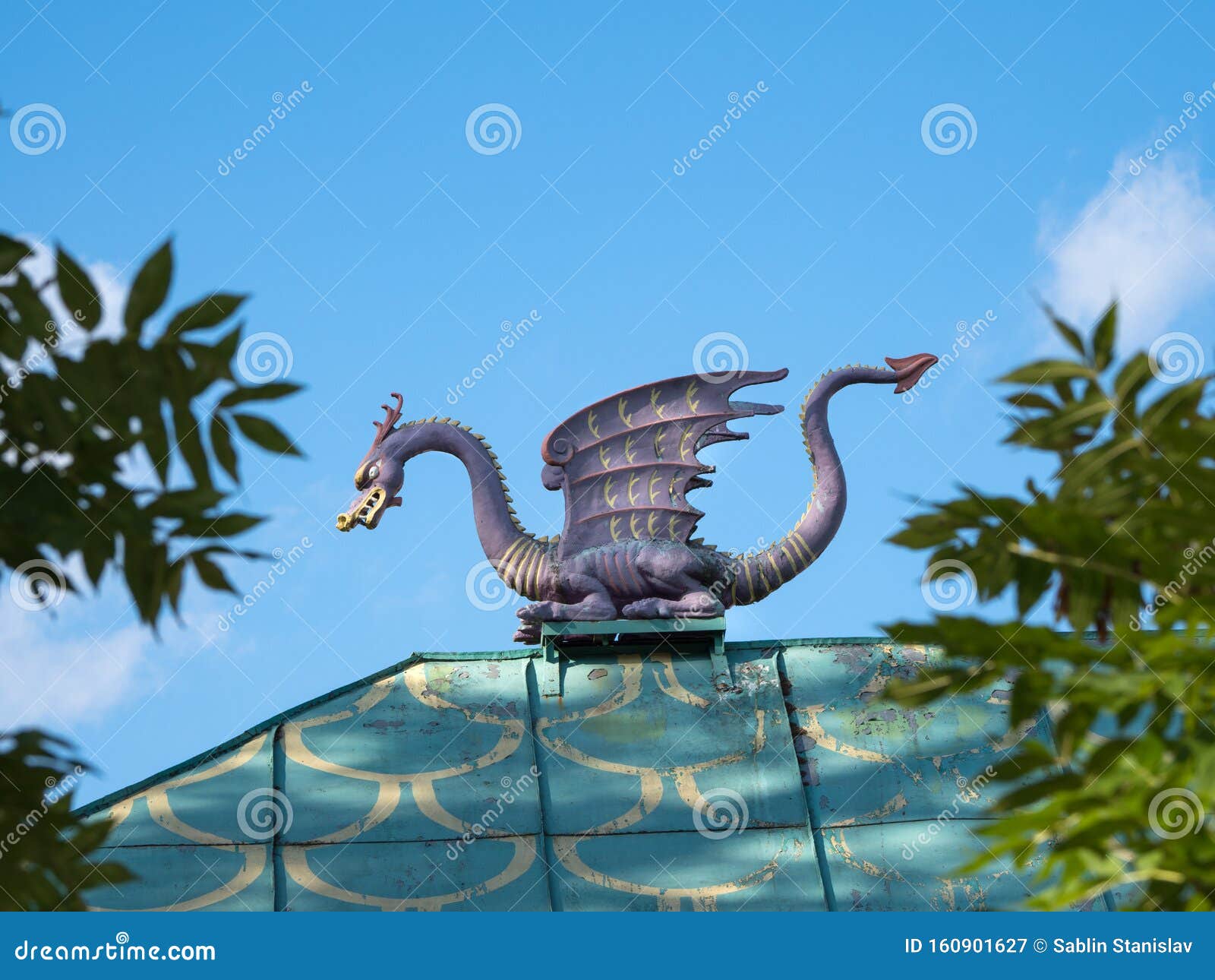 Vintage Dragon on the Roof. Stock Image - Image of detail, architecture ...