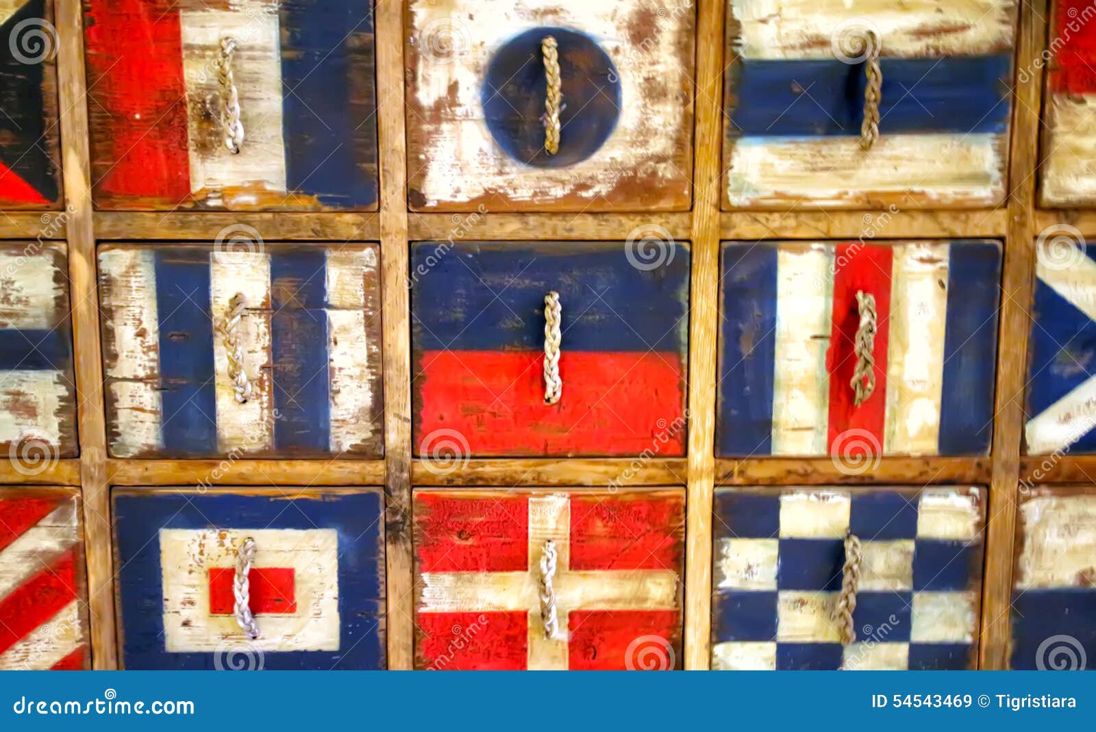 Vintage Drawers Designed with National Flags Stock Image - Image of ...