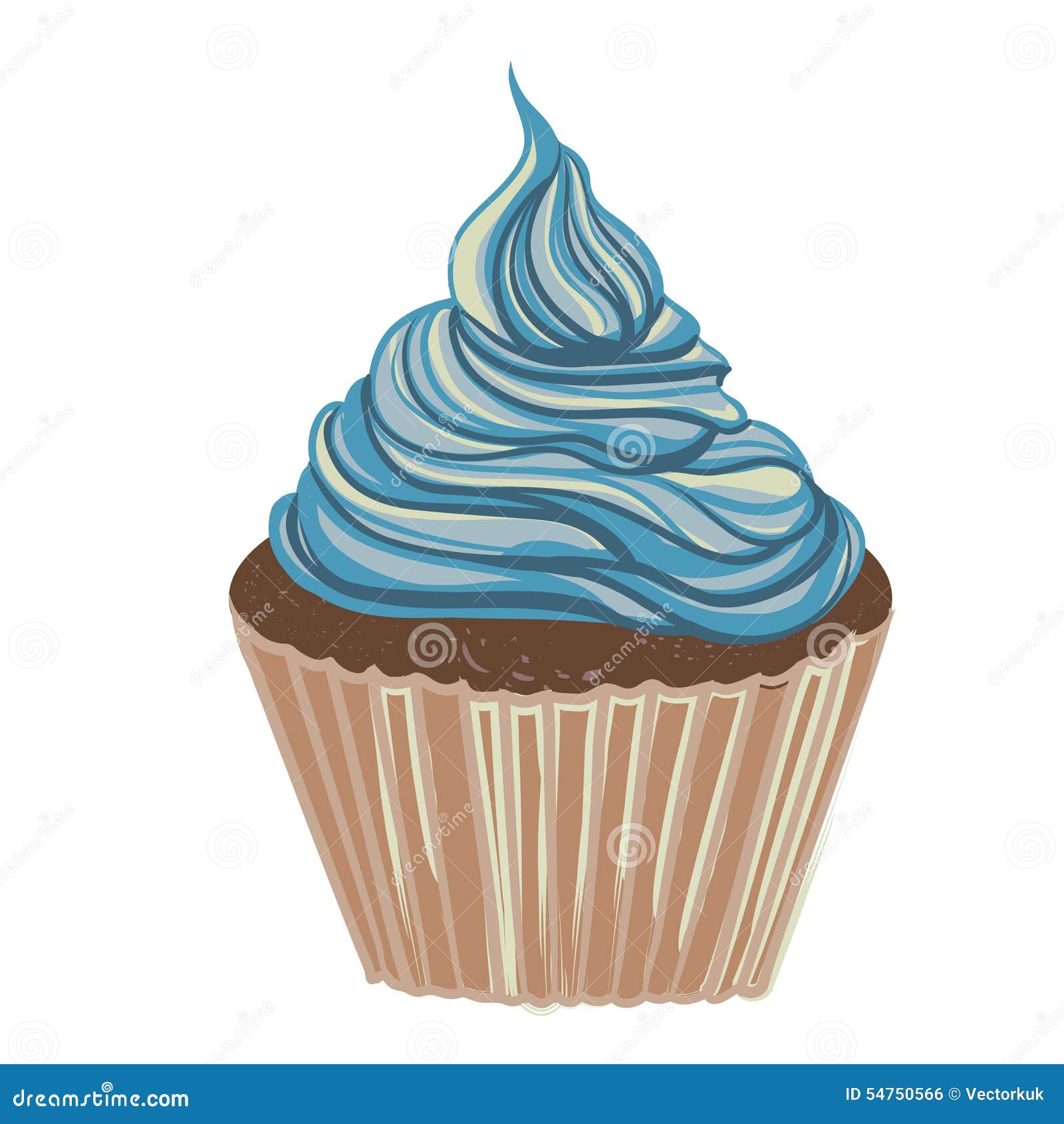 Drawing Of A Cupcake Sketch, Vector Illustration Isolated On White ...