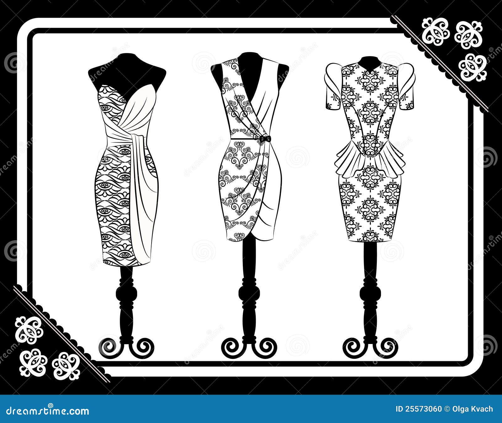 Vintage dress stock vector. Illustration of dresser, greeting - 25573060