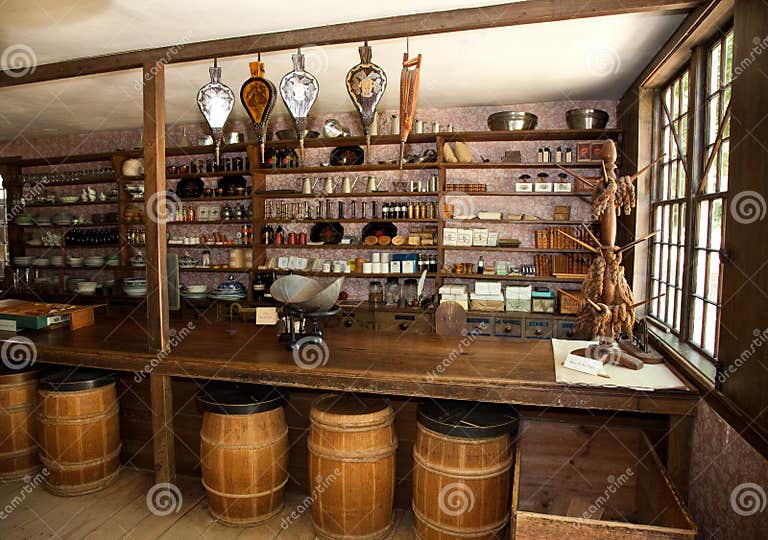 Vintage Dry Goods Store stock image. Image of sturbridge - 10201657