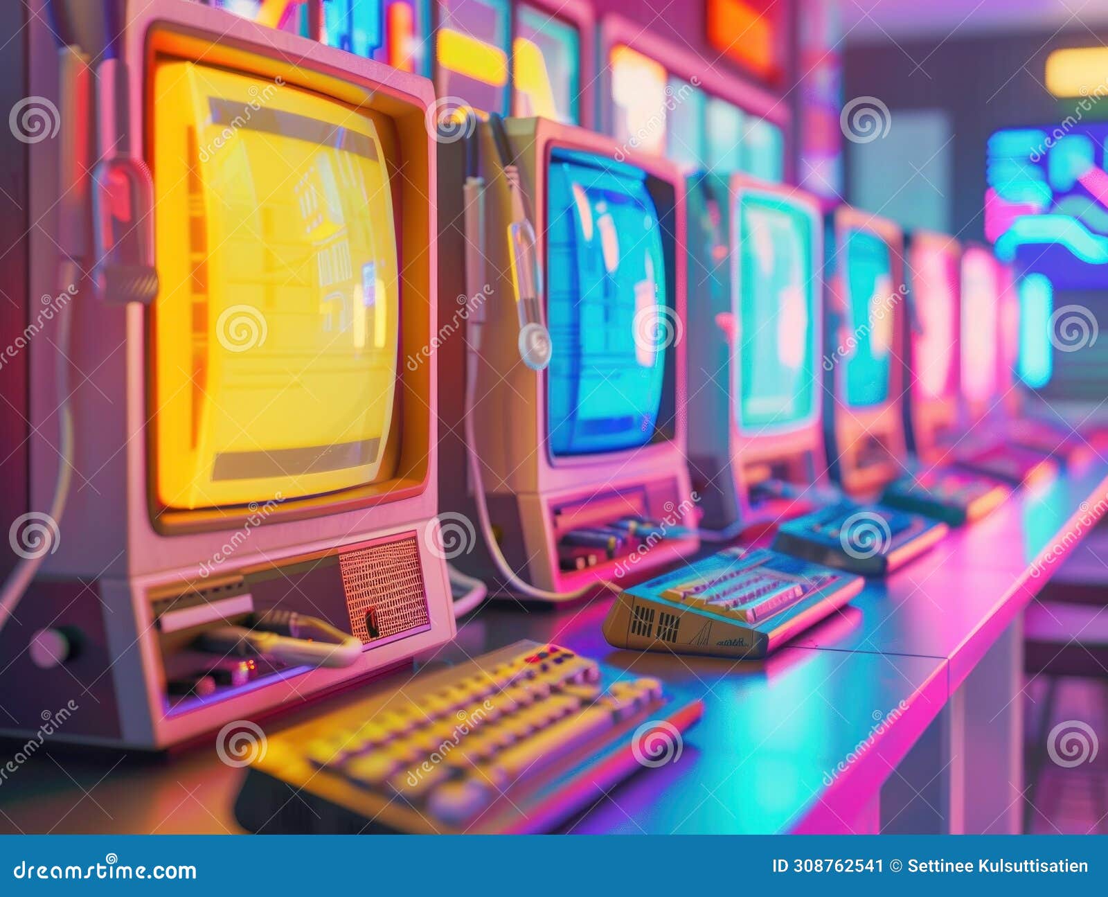 Vintage E Commerce Boom 70s Style Online Shopping Interface on Classic ...