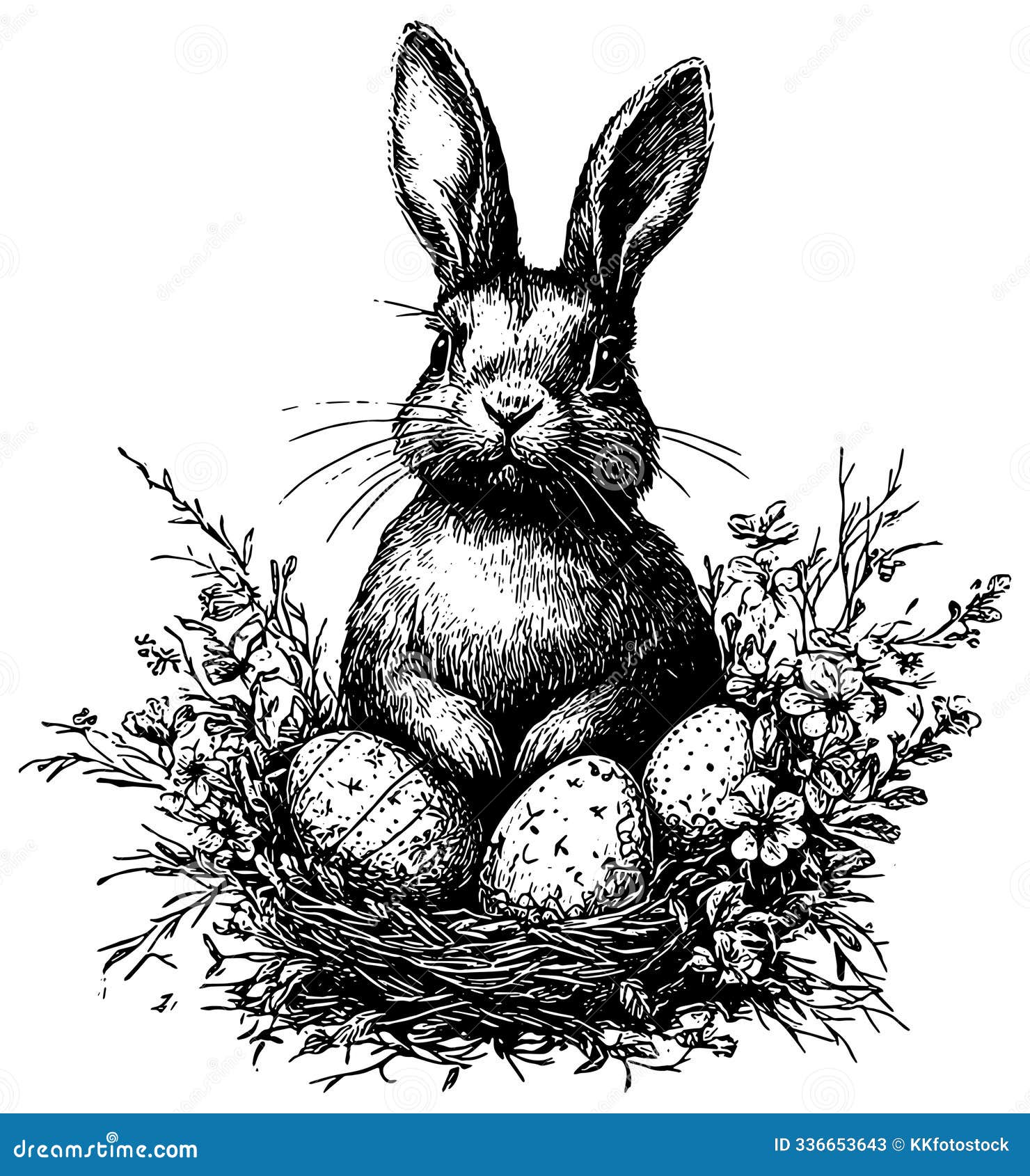 Vintage Rabbit Clipart Stock Illustrations Easter Rabbit Bunny