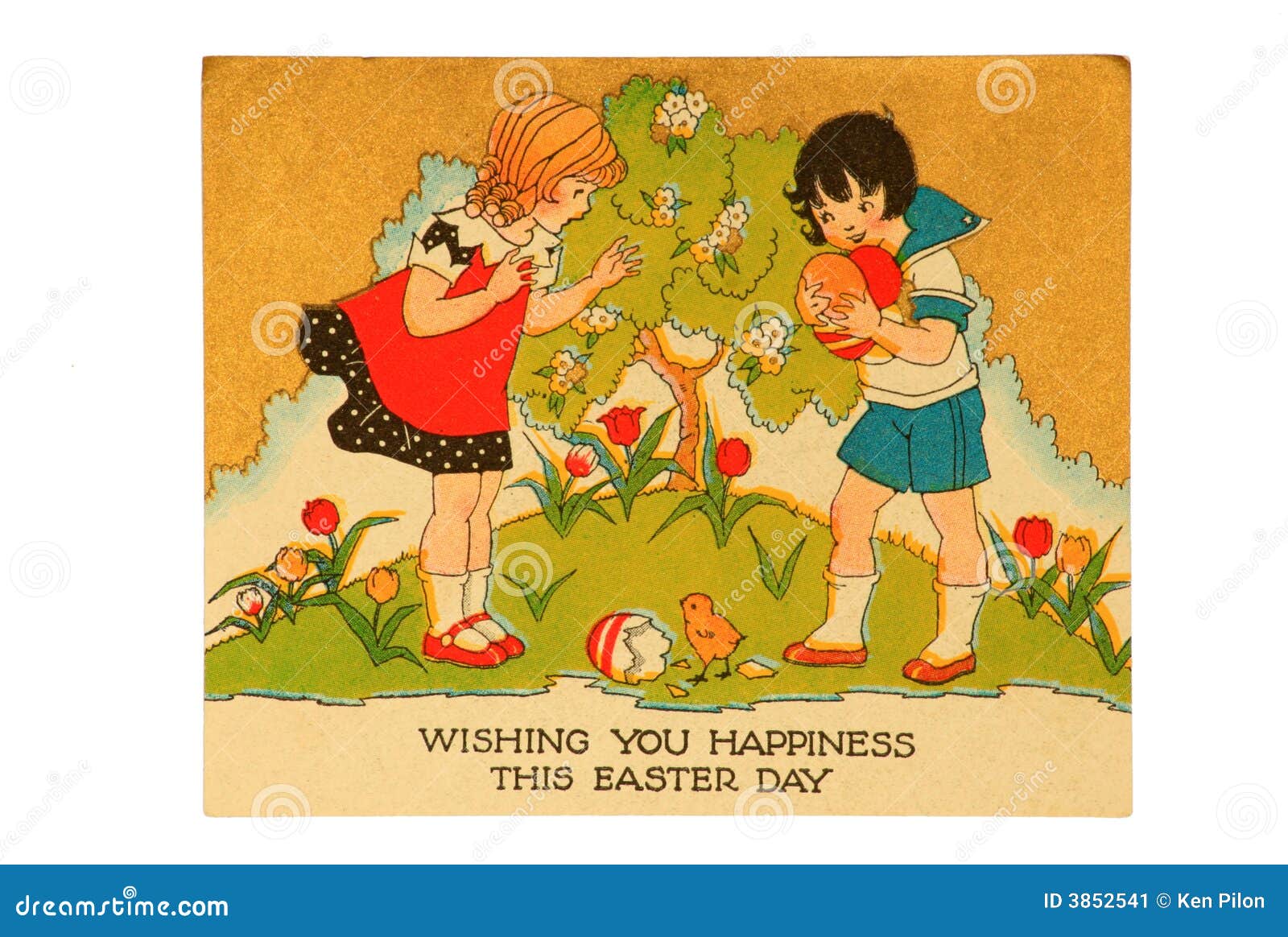 Vintage Easter Card stock illustration. Illustration of easter - 3852541