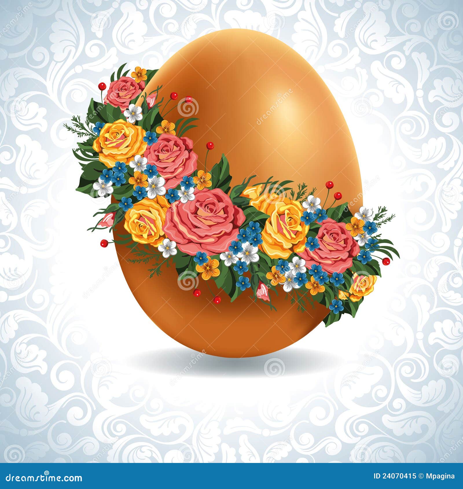Vintage Easter egg stock vector. Illustration of congratulation - 24070415