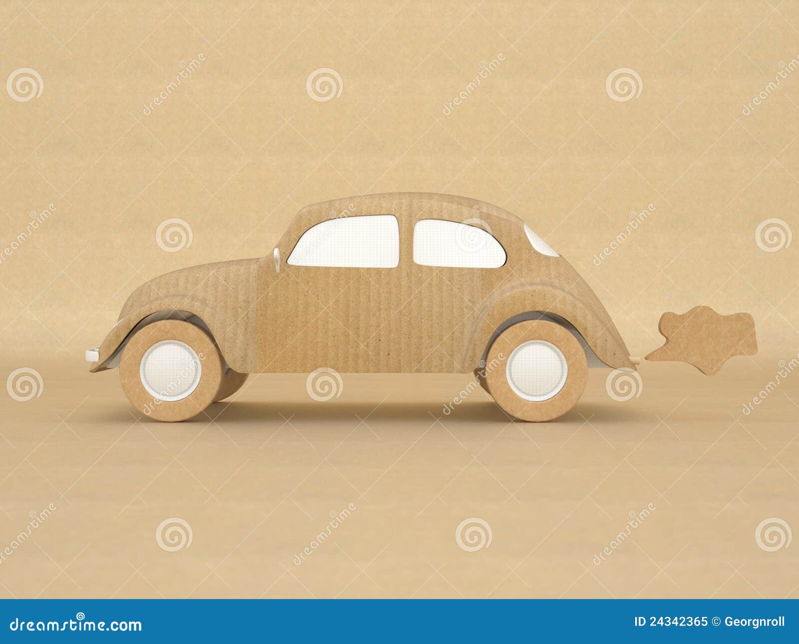 Vintage Ecological Car Model Made from Recycled Pa Stock Illustration ...