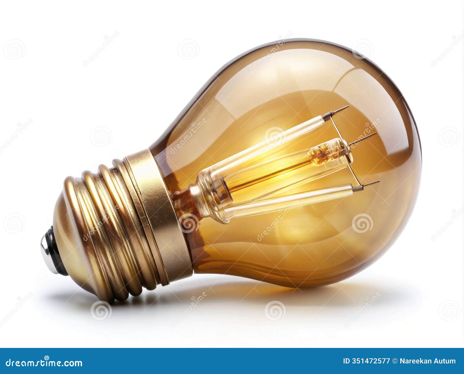 Vintage Edison Filament Bulb Isolated on White with Clipping Path for ...