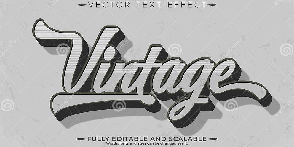 Vintage Editable Text Effect, Editable Retro and Nostalgic Text Style ...