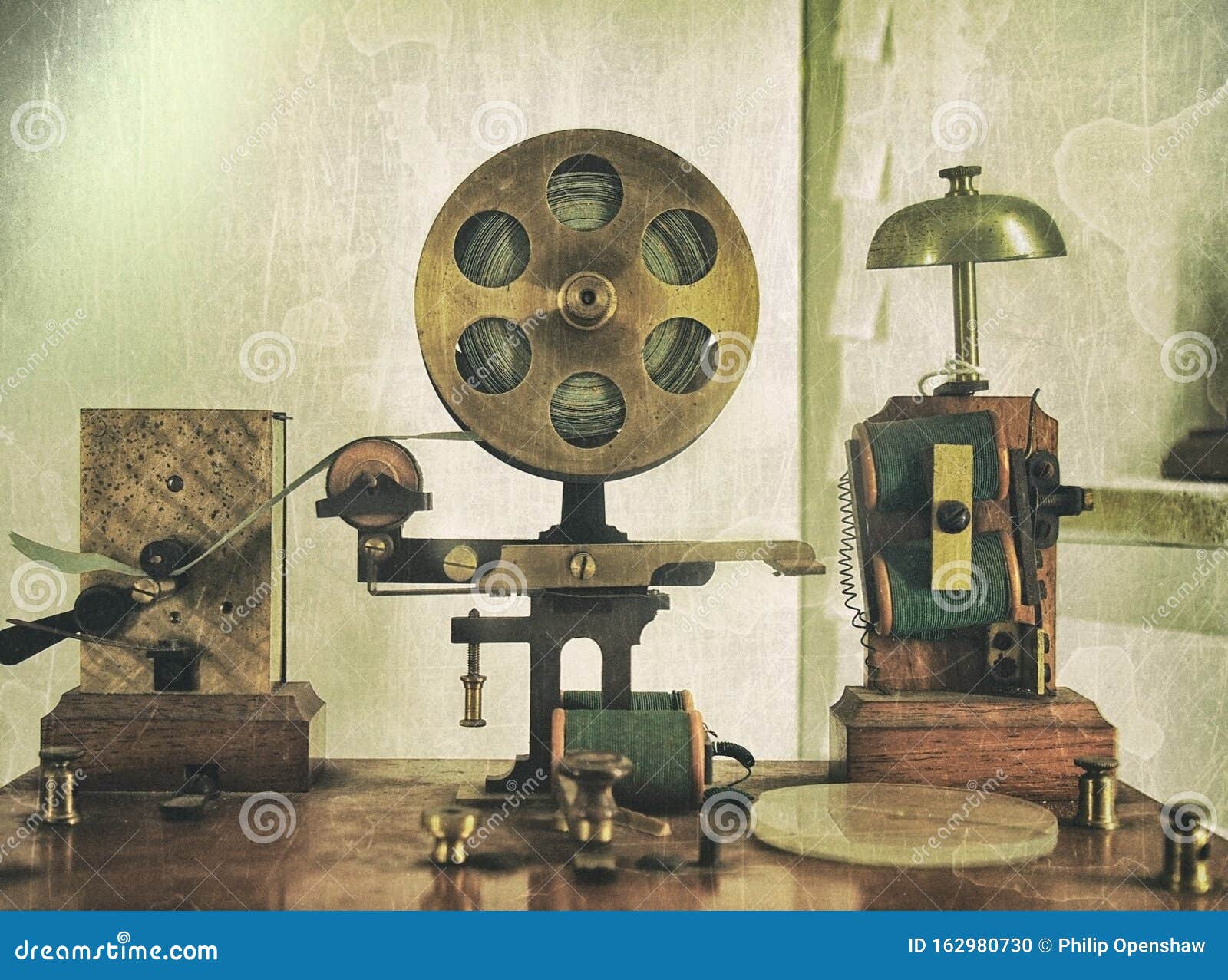 Vintage Effect Image of an Old Morse Code Telegraph Machine with Bell ...