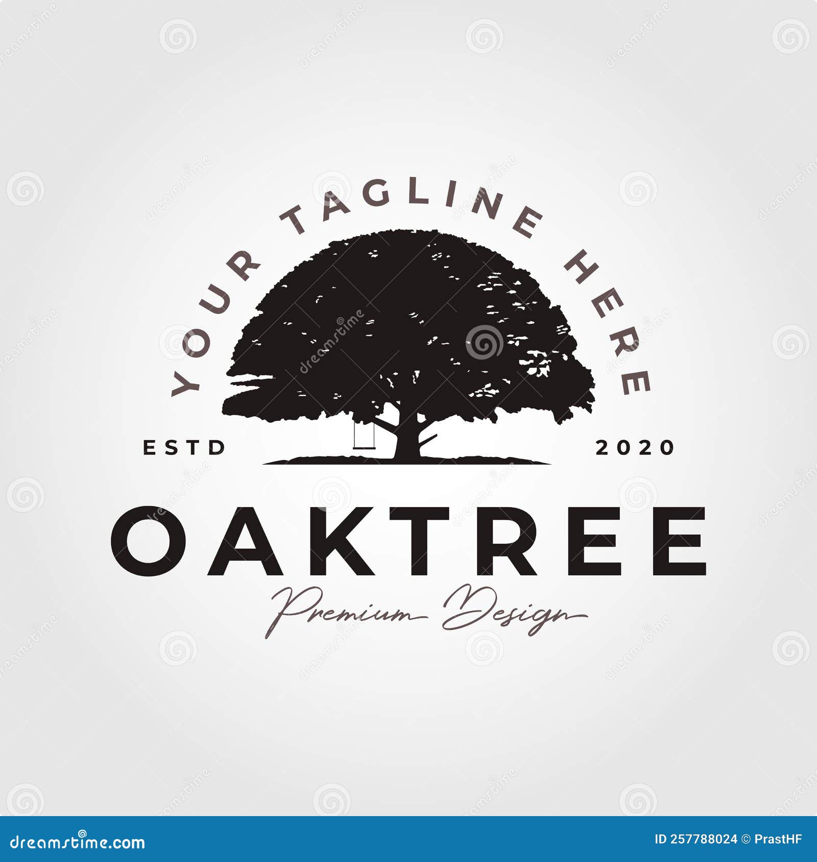 Vintage-Eichenbaum-Logo-Vektor-Symbol Mit Typografie-Design Vektor ...