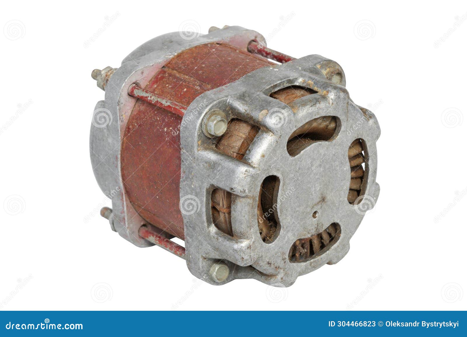 Vintage Electric Motor from the Back Side on an Isolated Background ...