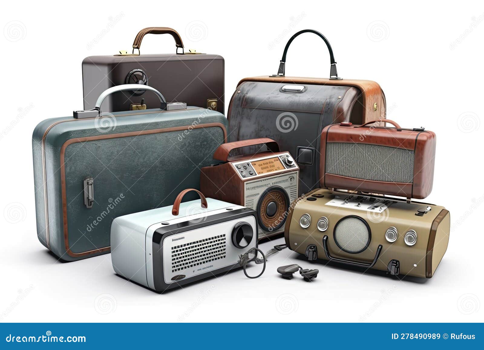 Vintage Electrical and Electronic Appliances in an Old Suitcase ...