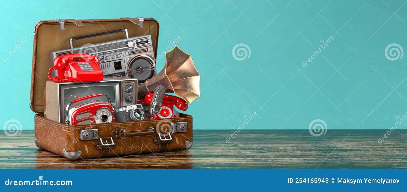 Vintage Electrical and Electronic Appliances in an Old Suitcase ...
