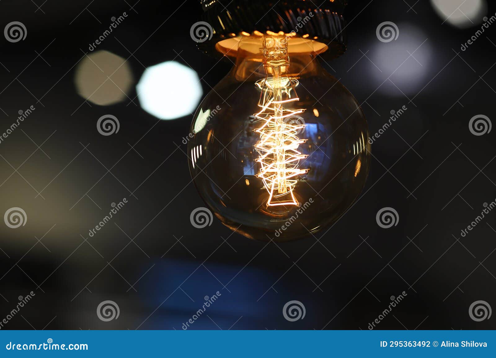 Vintage Electrical Filament Lamp Close-up Macro Stock Photo - Image of ...