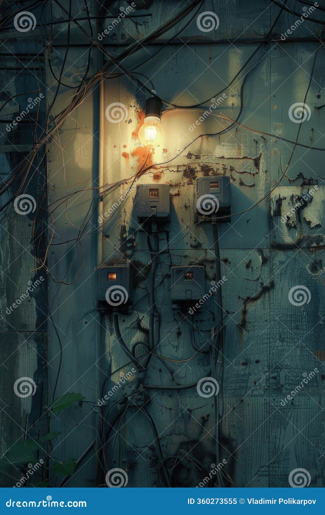 A Vintage Electrical Panel with a Working Light Stock Image - Image of ...