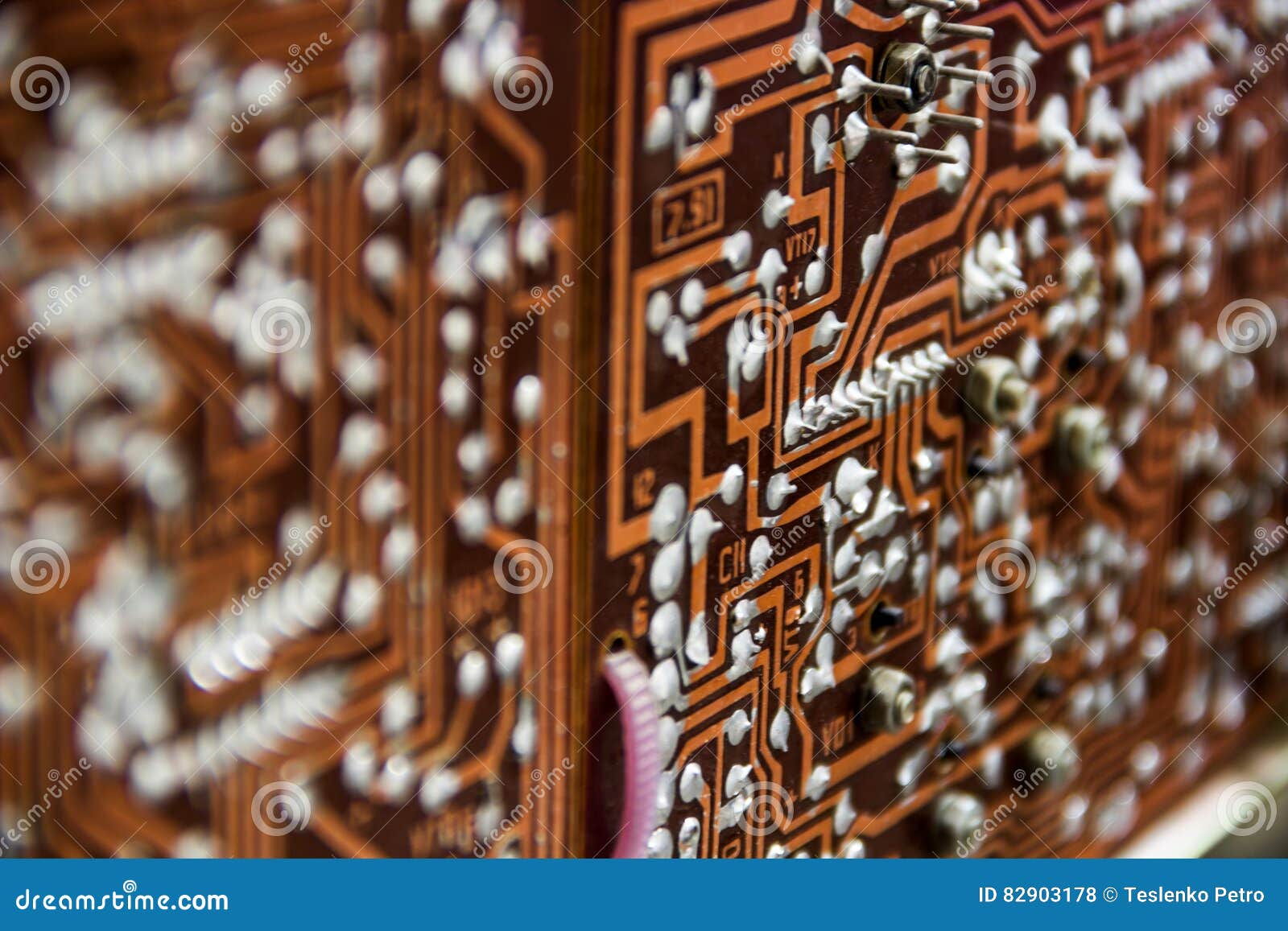 Vintage electronic board stock photo. Image of electricity - 82903178