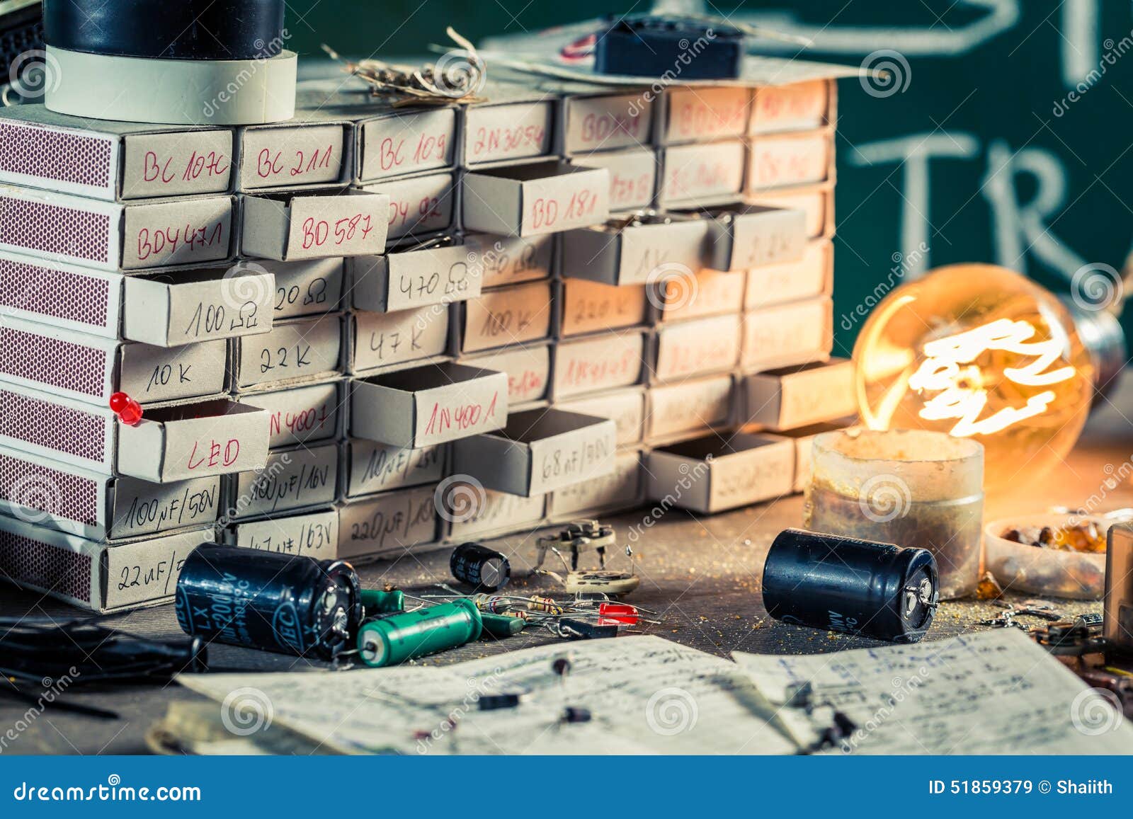 Vintage Electronics Workshop in Physics Lab Stock Image - Image of ...