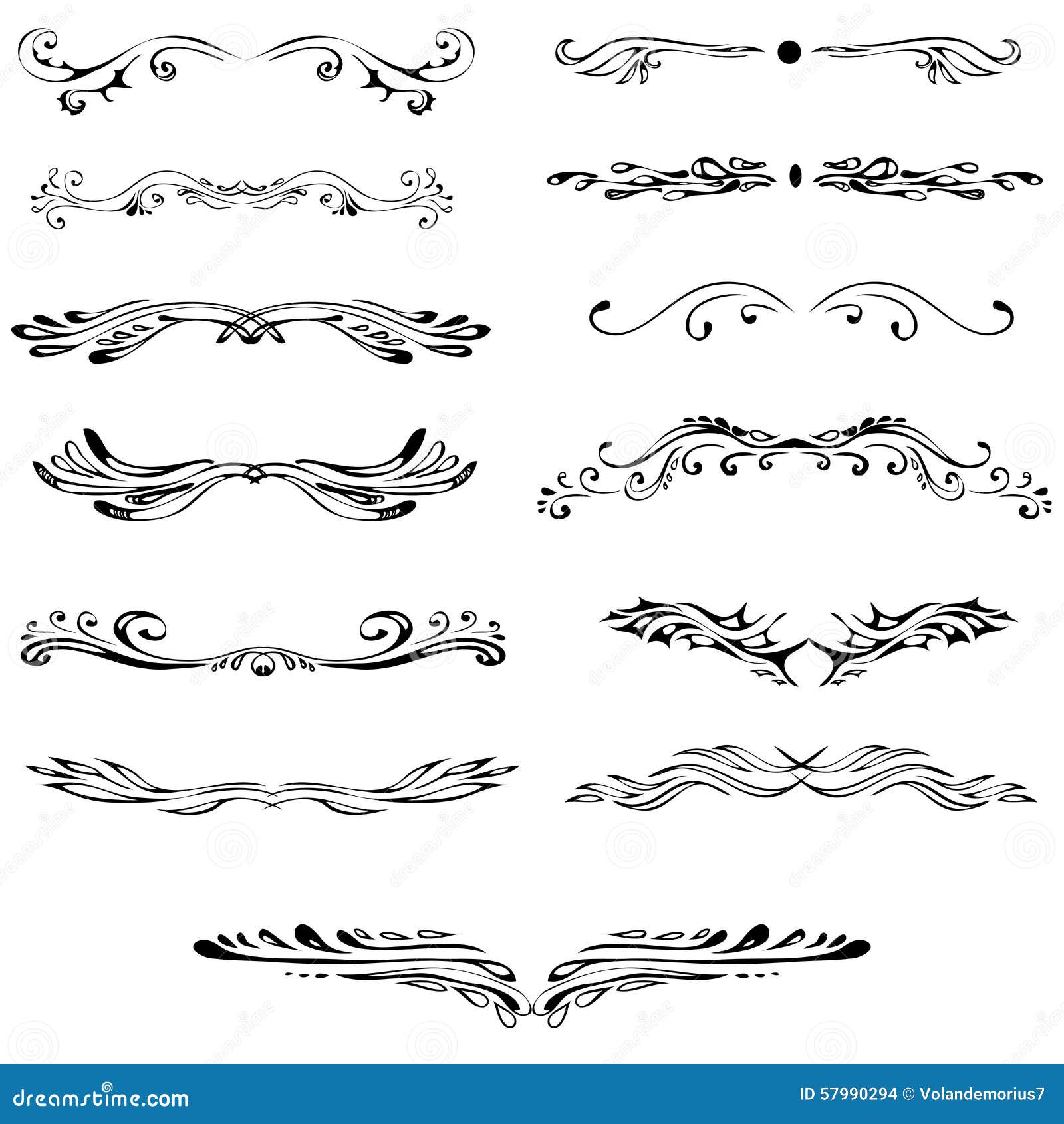 Vintage Elements Ornaments. Graceful Curls. Stock Vector - Illustration ...