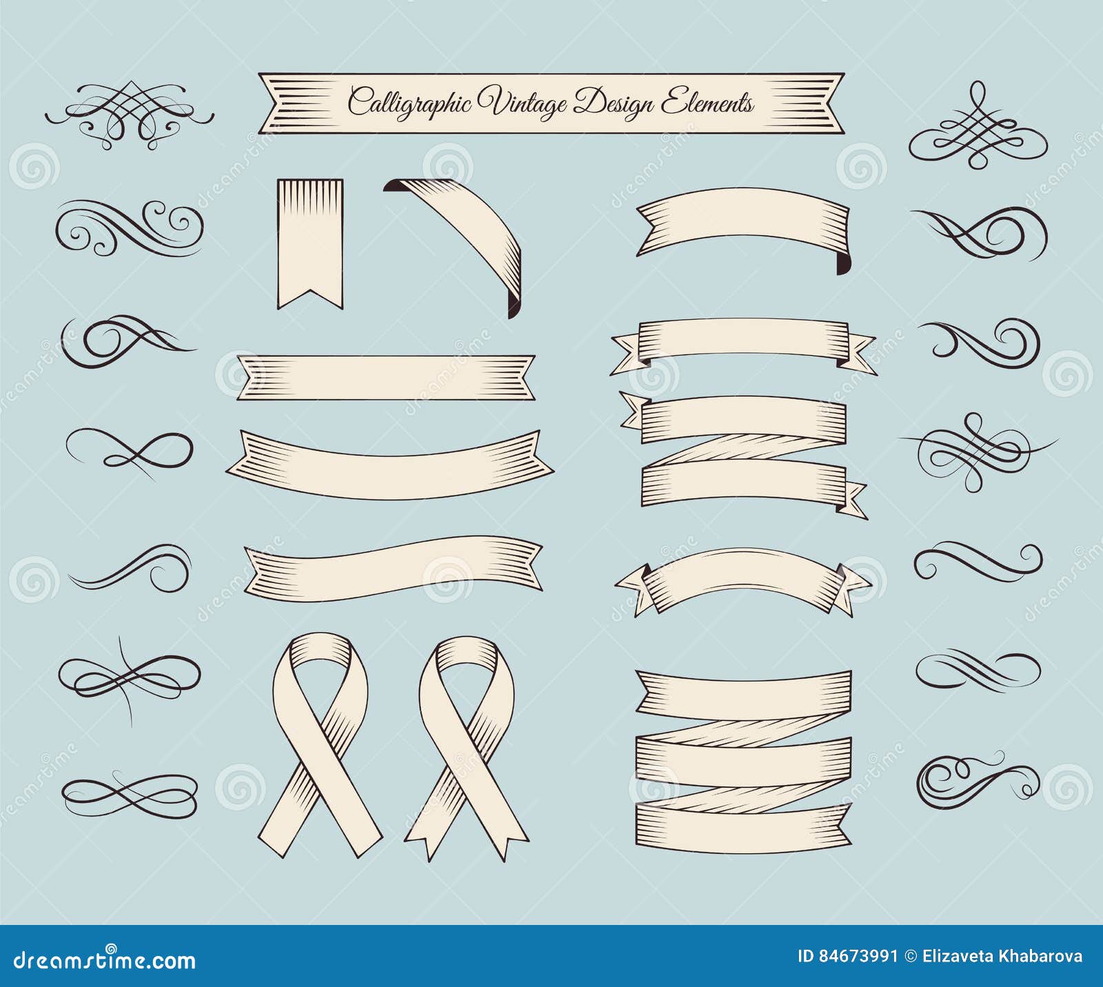 Vintage Elements and Page Decoration. Ornate Frames and Scroll Element ...