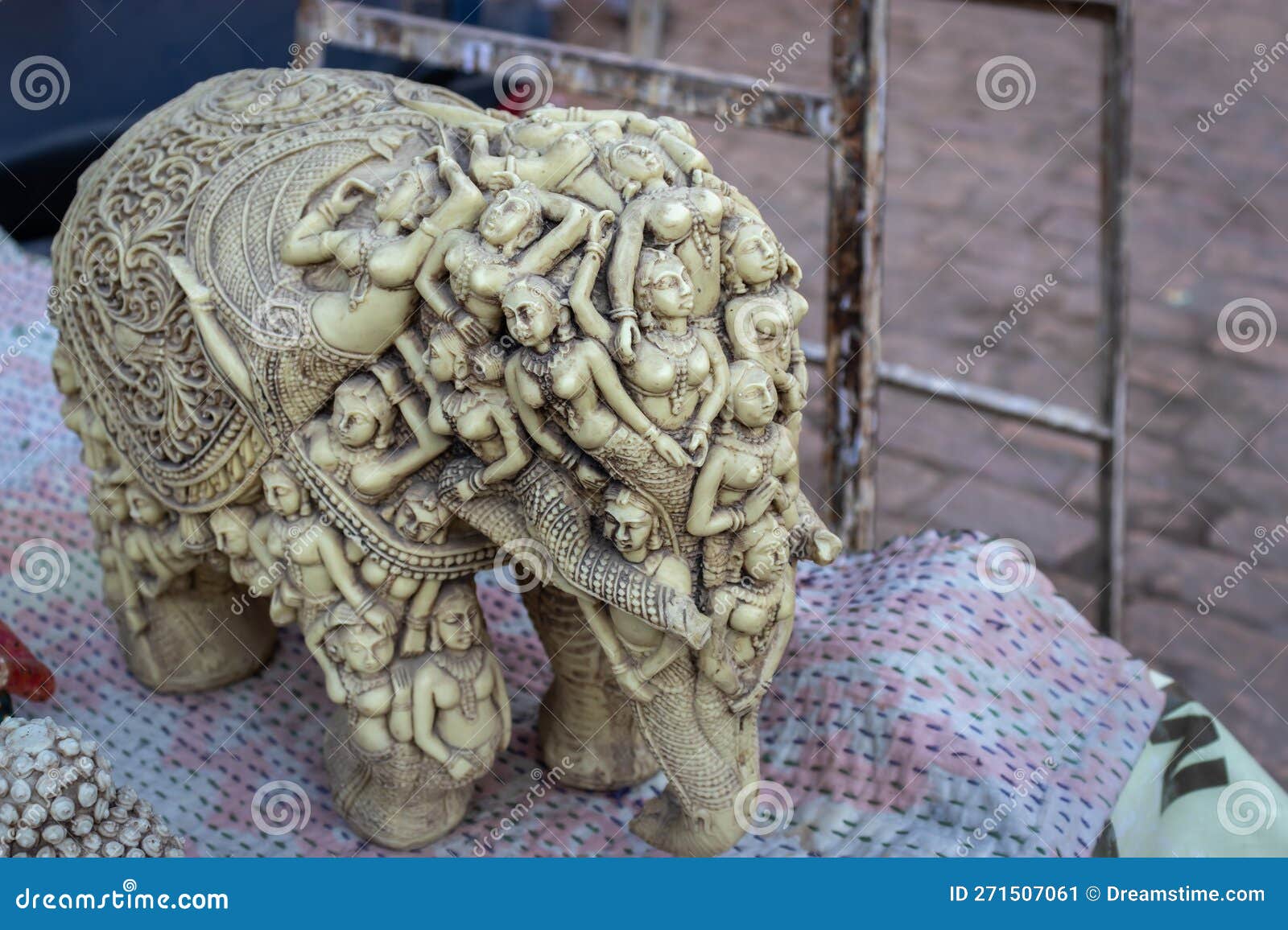 Vintage Elephant Handcraft Idol from Flat Angle Stock Image - Image of ...