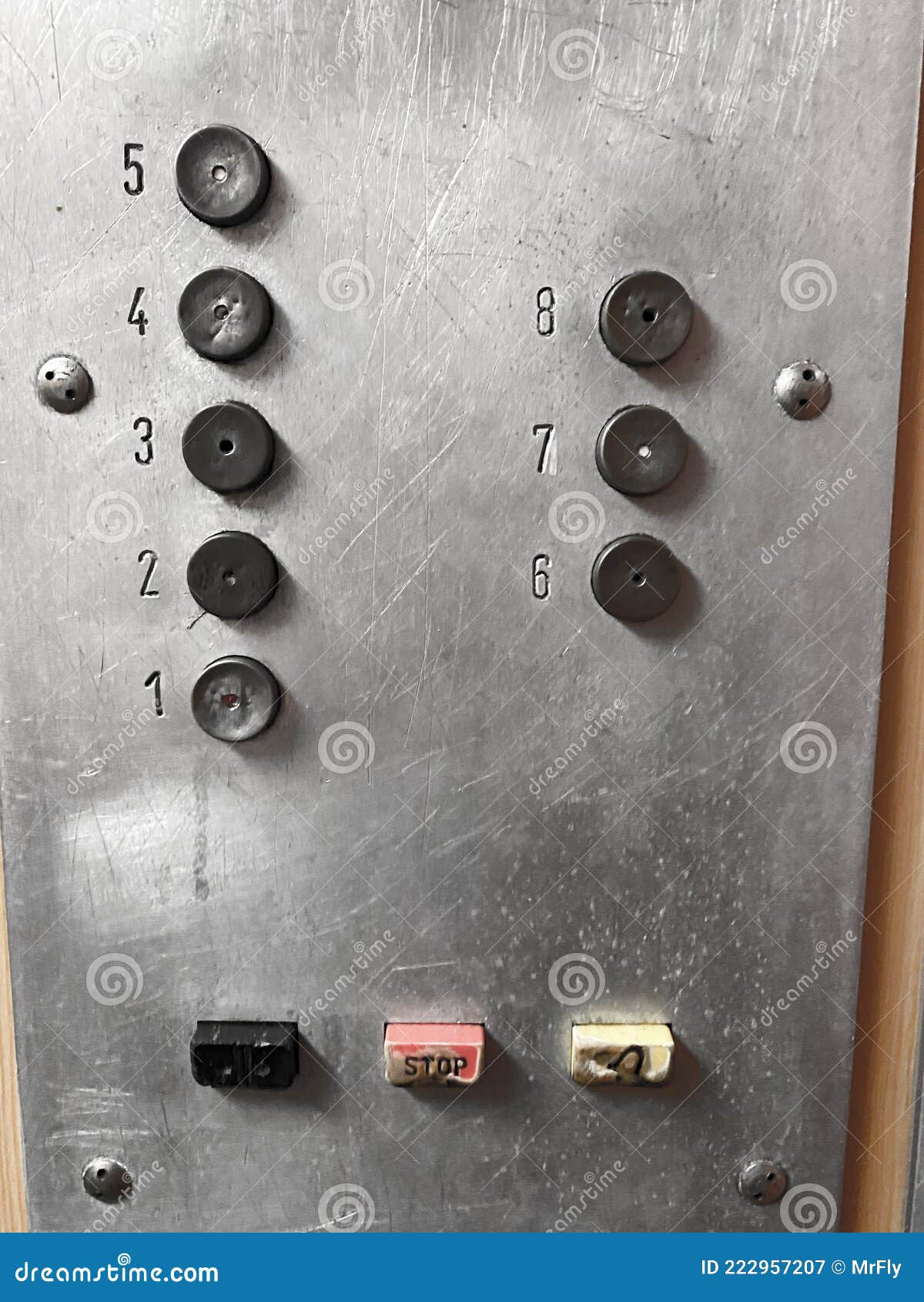 Vintage Elevator Buttons Inside Elevator Stock Image - Image of button ...