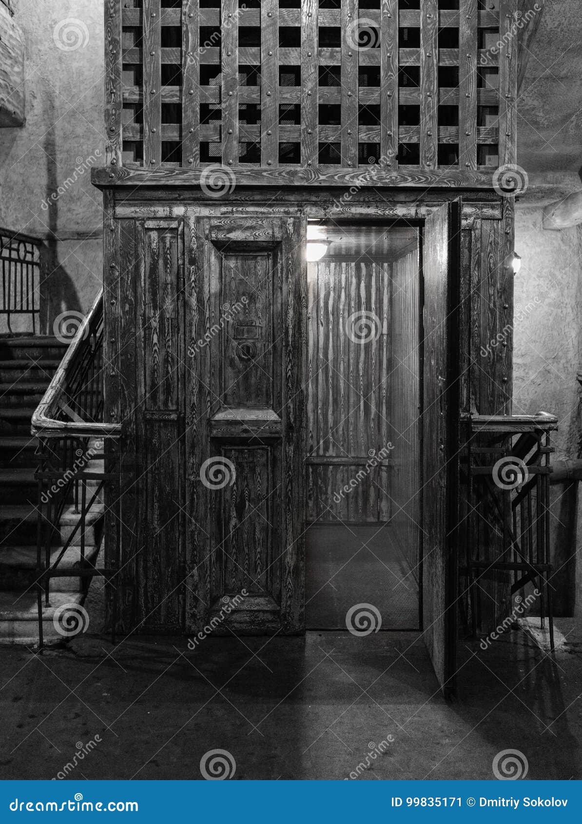 Vintage old elevator stock image. Image of urban, dark - 99835171