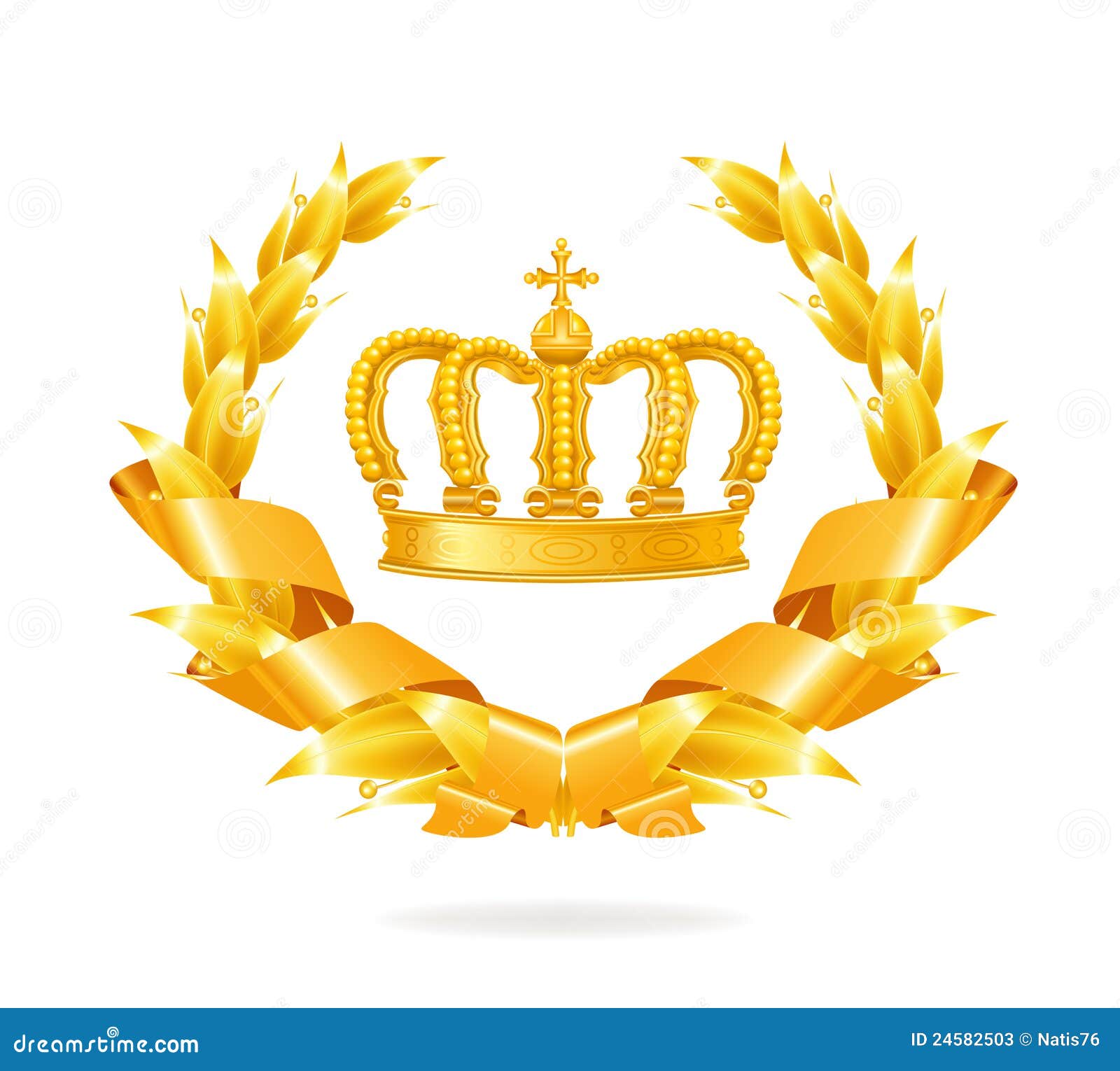 Vintage emblem, gold stock vector. Illustration of arms - 24582503