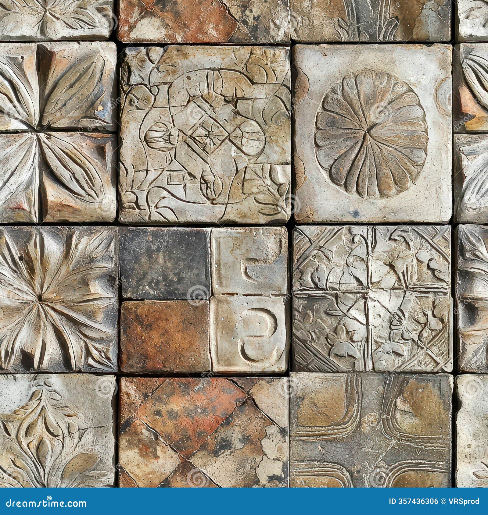 Bas-relief Patterns At Huaca El Brujo, Near Trujillo, Peru Royalty-Free ...