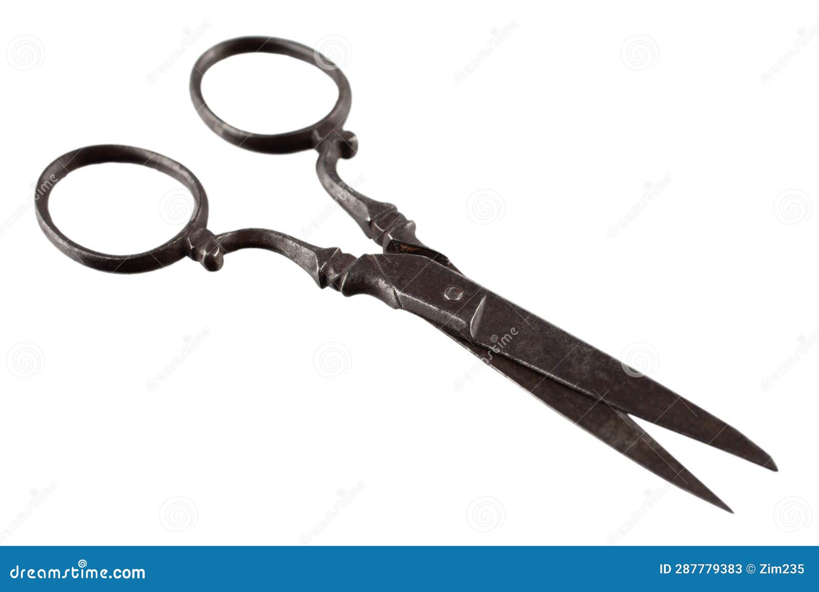 Vintage Embroidery Scissors Isolated on White Stock Image - Image of ...