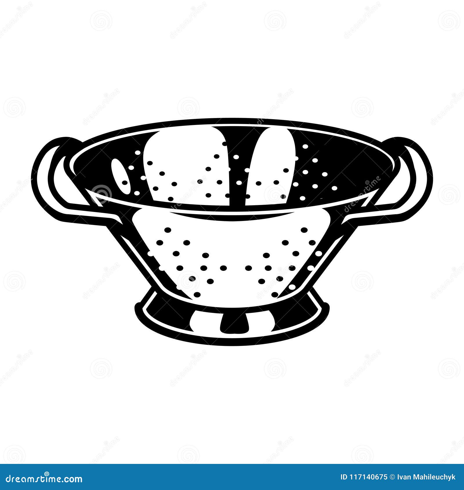 Vintage Empty Colander Template Stock Vector - Illustration of sign ...