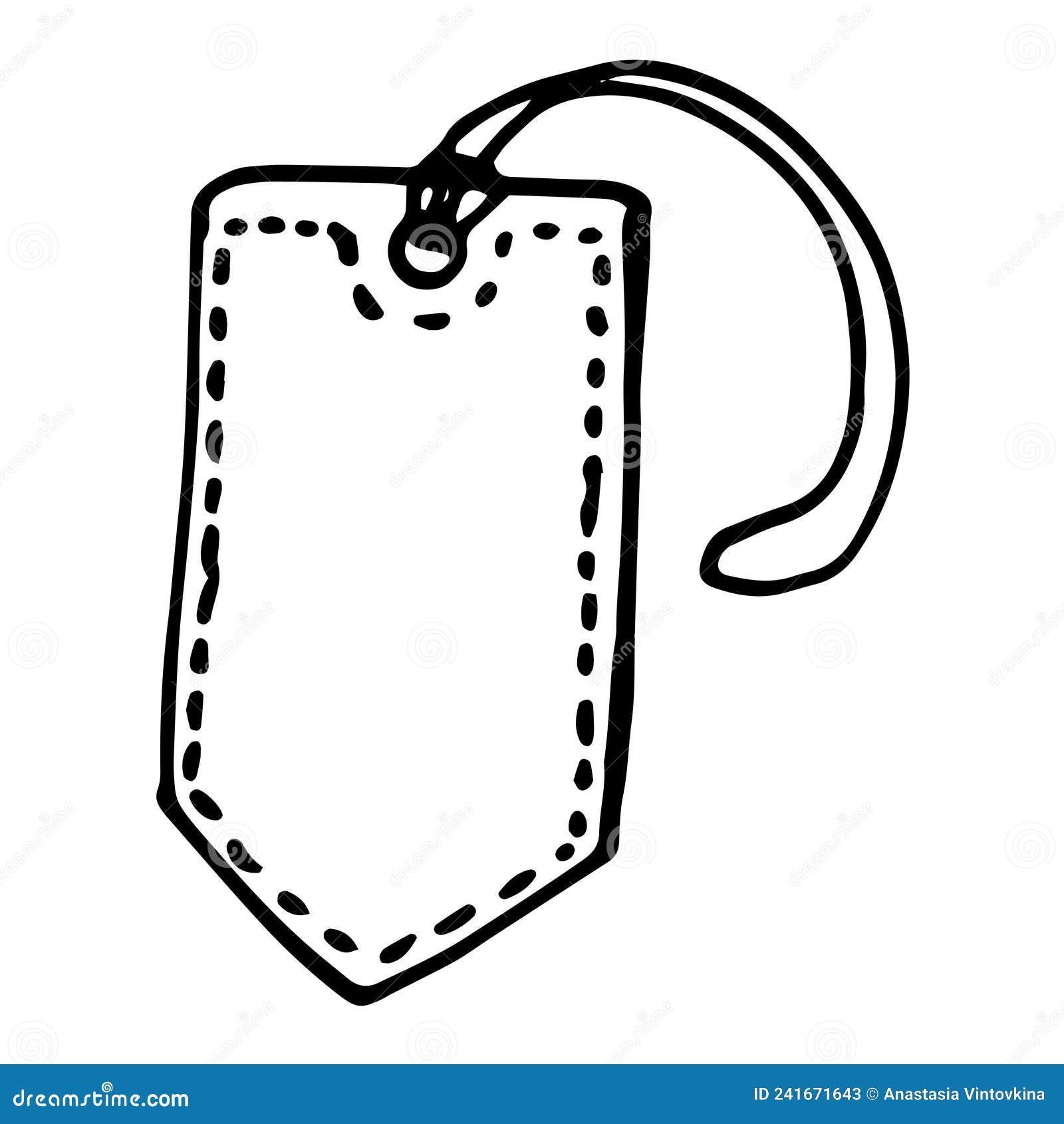 Vintage Empty Gift Tag. Hand-drawn in Doodle Style, Isolated Black ...